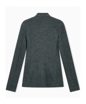 Giorgio Armani Slim-fit Blazer In Herringbone Effect Jersey - Grey