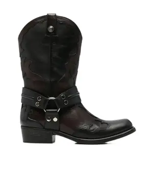 Versace Embroidered Harness Detail Boots