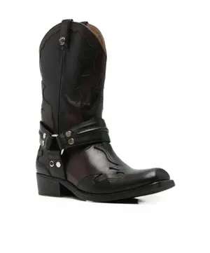 Versace Embroidered Harness Detail Boots