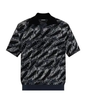 Jacquemus Fish-print Polo Shirt - Black