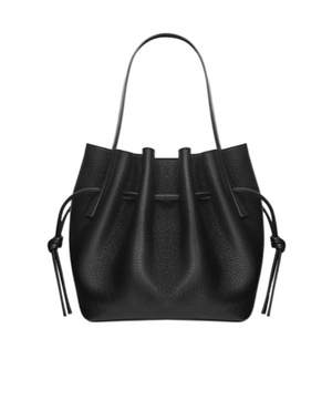 Yuzefi Scallop Mini Tote Pebble Grained Leather - Black