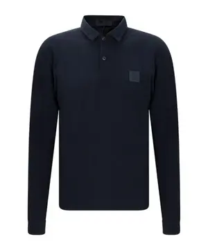 Stone Island Long-sleeve Polo Shirt - Navy Blue