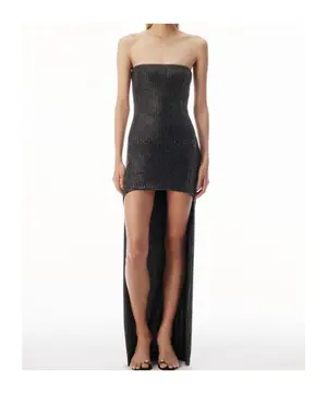 Alexander Wang Embellished Strapless High-low Asymmetric Dress
