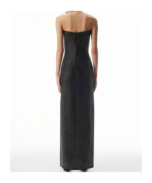 Alexander Wang Embellished Strapless High-low Asymmetric Dress