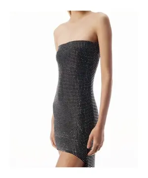 Alexander Wang Embellished Strapless High-low Asymmetric Dress