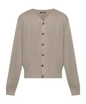 Jacquemus V-neck Long-sleeved Knit Top - Grey