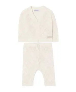 Burberry Knit Cashmere Trousers Set - Ivory