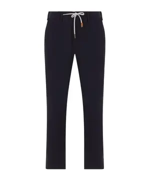 Eleventy Drawstring-waist Trousers - Midnight Blue