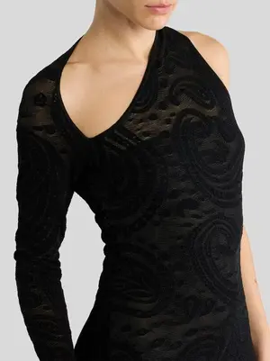 Etro Jacquard Long Dress With Paisley Motif