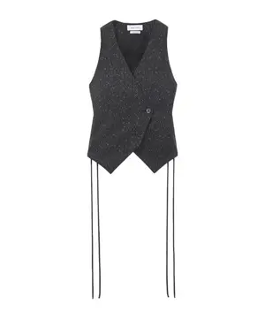 Alexander McQueen Lace-detailed Glittered Vest