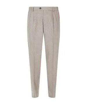 Eleventy Pleated Check Trousers