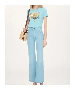 Chloé Floral Logo" T-shirt - Dream Turquoise