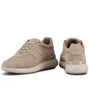 Hogan Panelled Logo Patch Sneakers - Beige