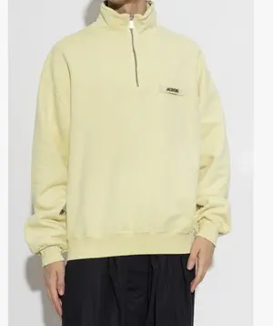 Jacquemus Gros Grain Quarter-zip Logo-patch Sweatshirt