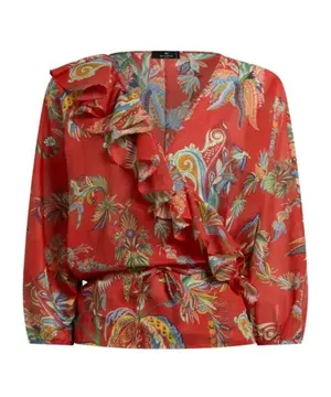 Etro Paisley-print Ruffled Blouse - Red