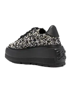 Casadei Bouclé-knit Platform Sneakers