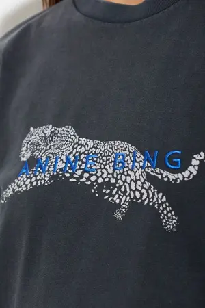 ANINE BING Cade" Cotton Jersey Leopard Graphic T-shirt