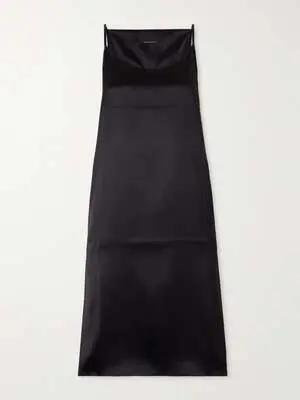 Phoebe Philo Silk-blend Satin Mini Dress - Black