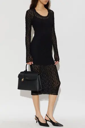 Furla Poppy Leather Slingback Kitten Heel Pumps