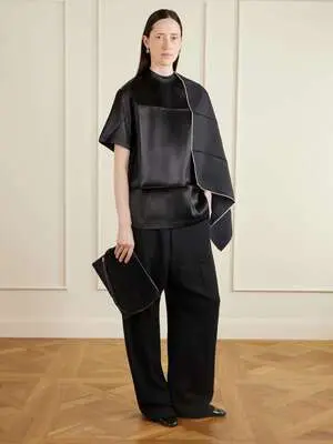 Phoebe Philo Asymmetrical Silk-blend Satin Blouse