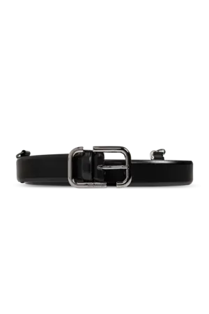 Attico Leather Belt With Chain - Black