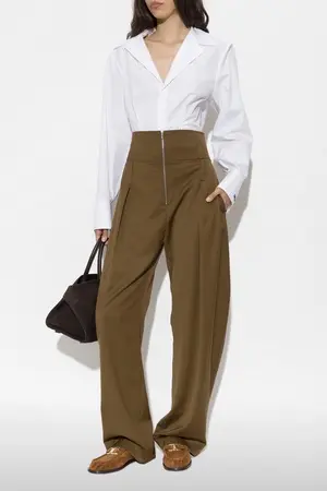 FERRAGAMO High-waisted Wool Trousers