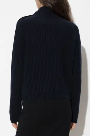 FERRAGAMO Turtleneck Sweater With Decorative Shoulder Clasp