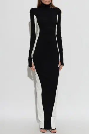 Dsquared2 Long Sleeve Maxi Dress With Shoulder Pads