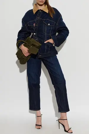 Dsquared2 Insulated Denim Jacket With Asymmetrical Placket