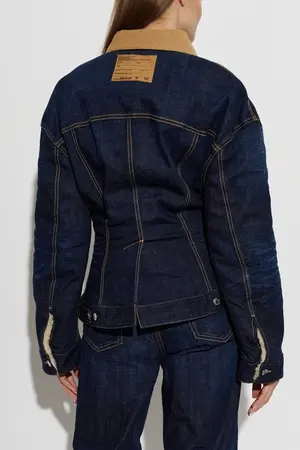 Dsquared2 Insulated Denim Jacket With Asymmetrical Placket