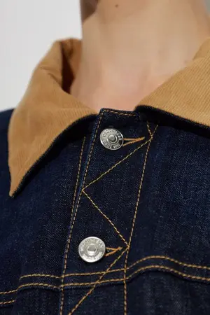 Dsquared2 Insulated Denim Jacket With Asymmetrical Placket