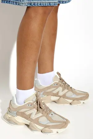 NEW BALANCE U90608ap And Grey Paneled Sneakers - Beige