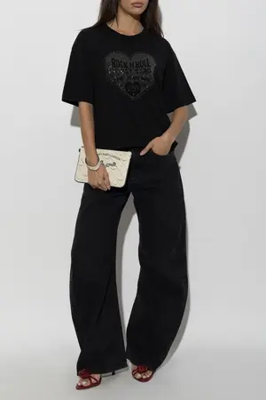 Zadig&Voltaire Taida' Cotton T-shirt With Heart Applique