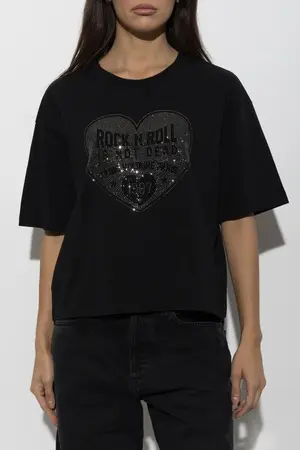 Zadig&Voltaire Taida' Cotton T-shirt With Heart Applique