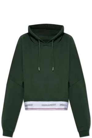Dsquared2 Cropped Oversized Hoodie With Logo Detail