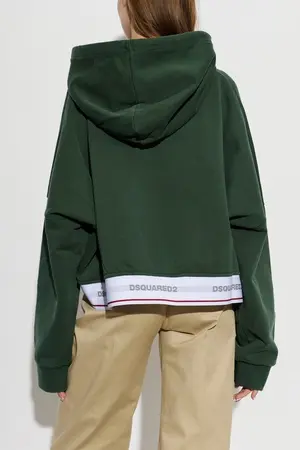 Dsquared2 Cropped Oversized Hoodie With Logo Detail