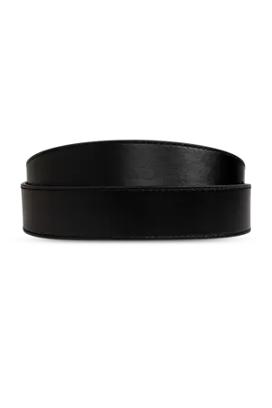 Jacquemus Salon" Wide Leather Belt With Dual-tone Buckle - Black