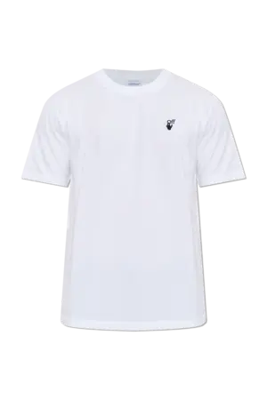 Off-White T-shirt With Embroidered Logo - White