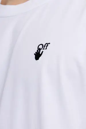 Off-White T-shirt With Embroidered Logo