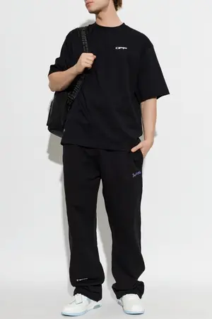 Off-White T-shirt With A Colorful Printed Logo