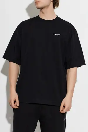 Off-White T-shirt With A Colorful Printed Logo