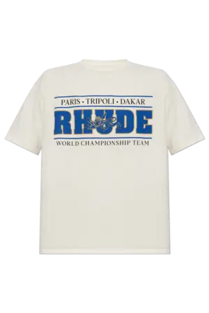 Rhude T-shirt With Logo - Cream