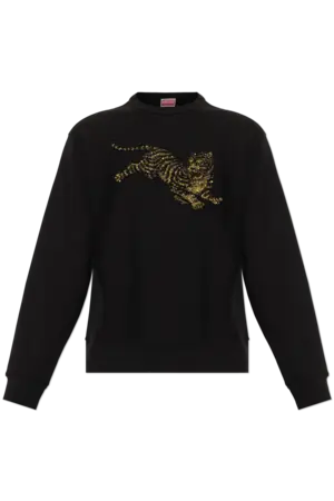 Kenzo Sweatshirt With Shimmering Sequins - Black