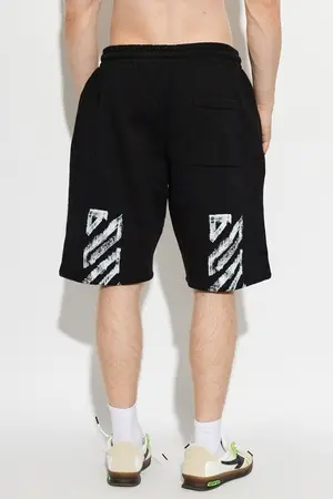 Off-White Sweat Shorts With Printed Logo