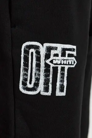 Off-White Sweat Shorts With Printed Logo