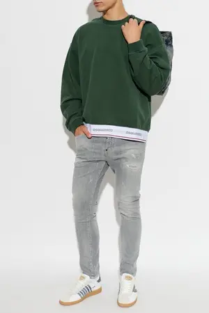 Dsquared2 Crewneck Sweatshirt With Logo Elastic Band