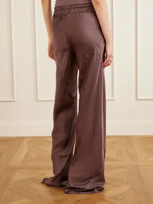 Rick Owens Charmeuse Wide-leg Pants With Drawstring Waist