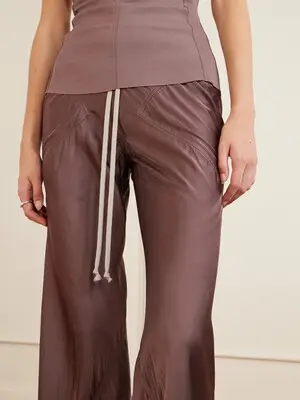 Rick Owens Charmeuse Wide-leg Pants With Drawstring Waist