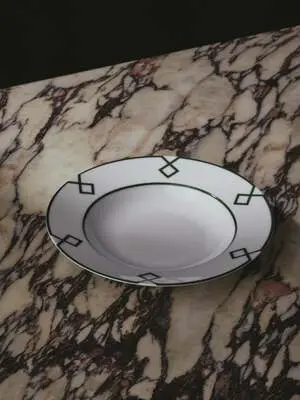 EMILIA WICKSTEAD Naples Soup Bowl With Green Border