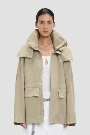 Victoria Beckham Hooded Utility Jacket - Stone Grey